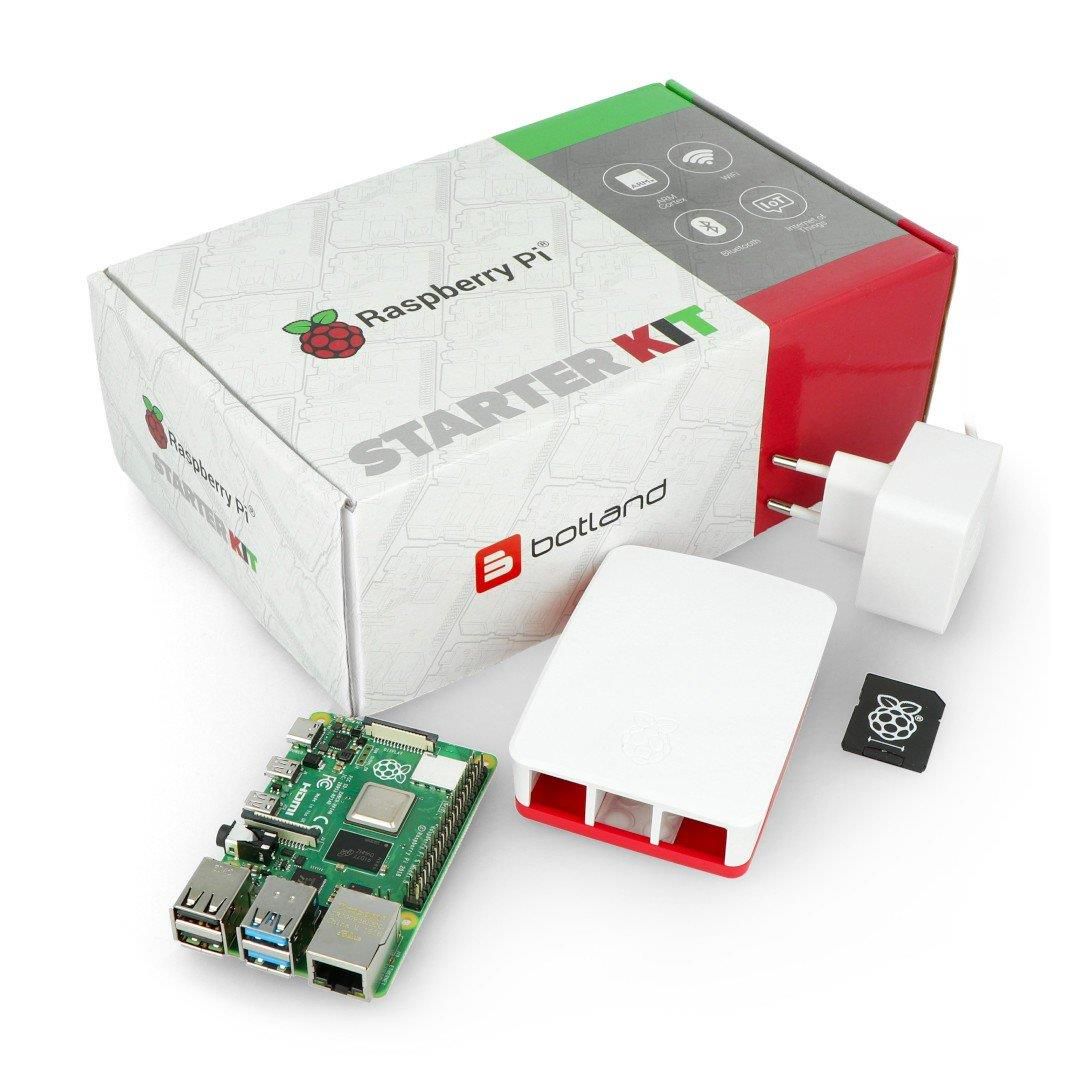 RASPBERRY-PI StarterKit with Raspberry Pi 4B WiFi 4GB RAM + 32GB microSD + official accessories ...