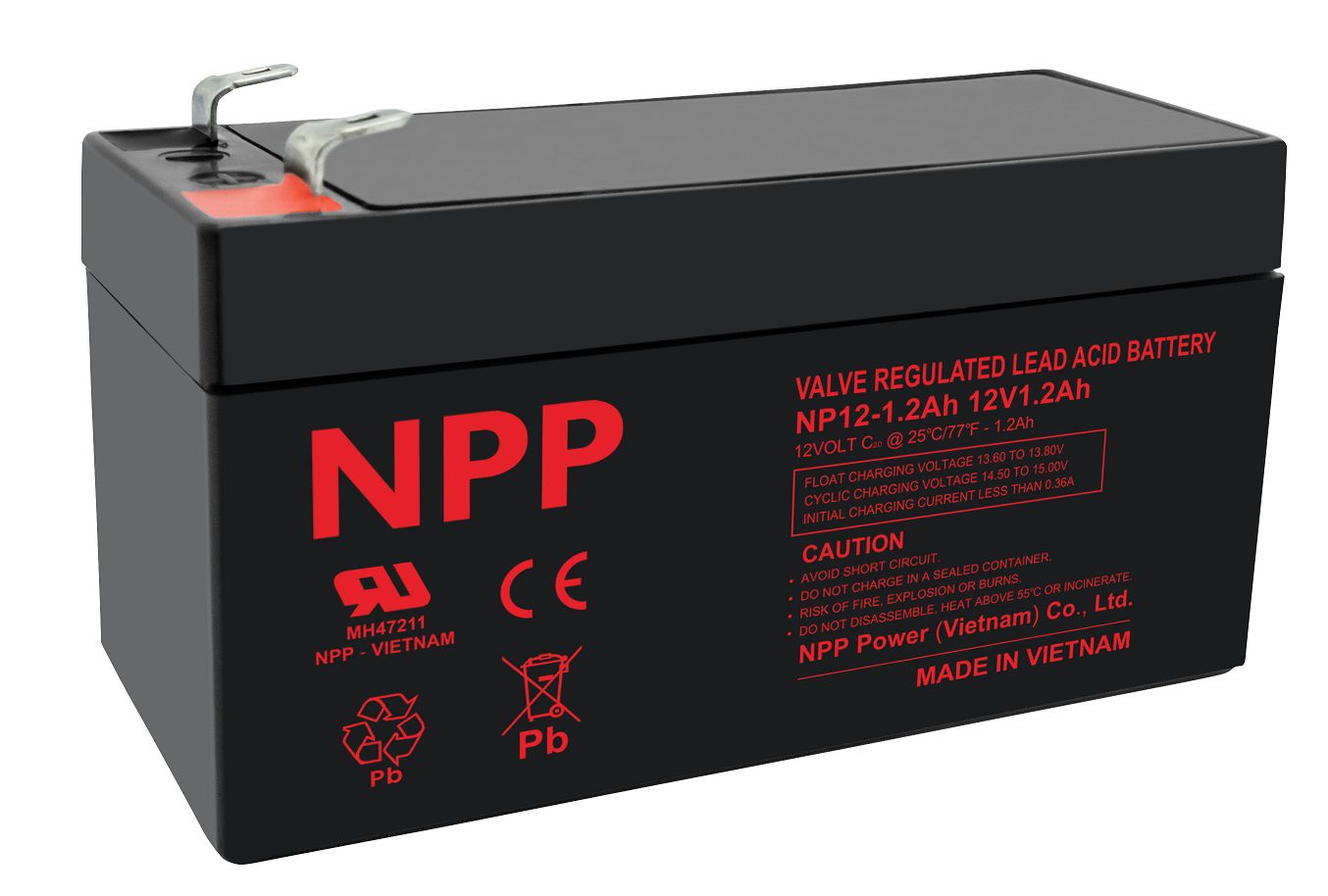 NPP Akumuliatorius 12V 1.2Ah T1(F1) Pb AGM NPP | LEMONA